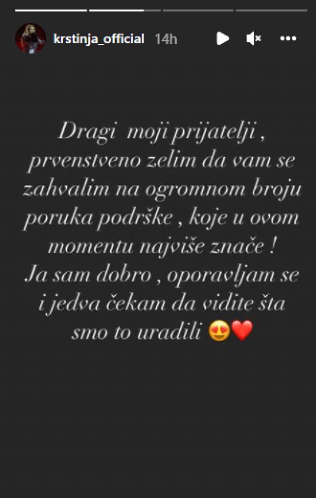 Kristinja Todorović se OGLASILA POSLE OPERACIJE ŽELUCA, pa se obratila ... Kristinja Todorović se OGLASILA POSLE OPERACIJE ŽELUCA, pa se obratila ...